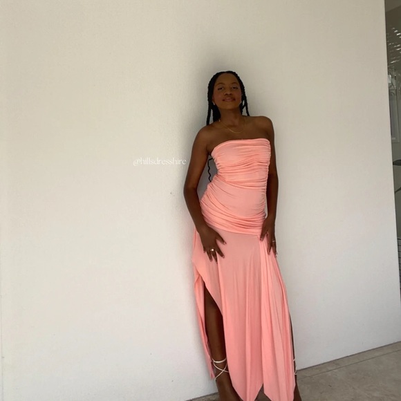 House of CB | Dresses | House Of Cb Ivana Strapless Handkerchief Hem ...